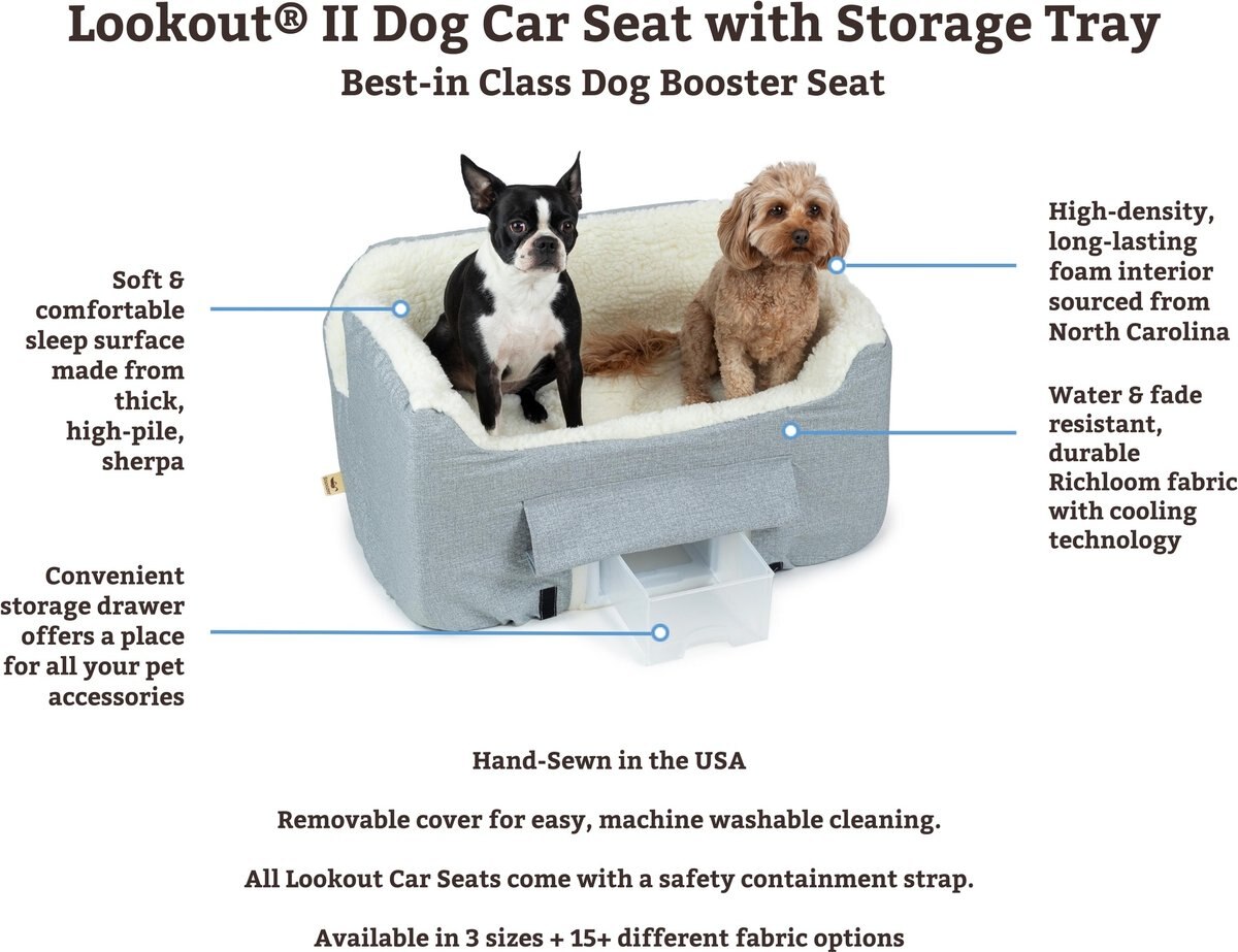 SNOOZER PET PRODUCTS Lookout 2 Dog Car Seat, Denim Diamond, Medium ...