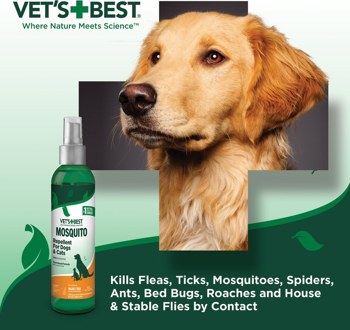 VET'S BEST Natural Mosquito Repellent Spray for Dogs & Cats, 8-fl oz ...