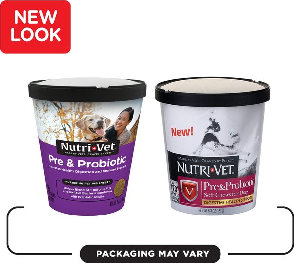 NUTRI-VET Pre & Probiotics Soft Chews Digestive Supplement for Dogs ...