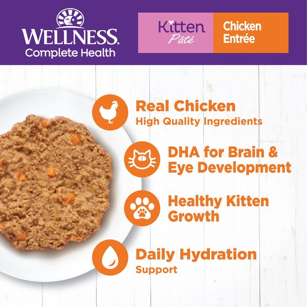 Wellness Complete Health Kitten Formula Grain-Free Canned Cat Food ...
