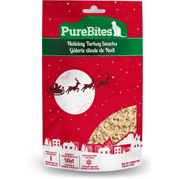PUREBITES Holiday Turkey Freeze-Dried Cat Treats, 0.81-oz bag - Chewy.com
