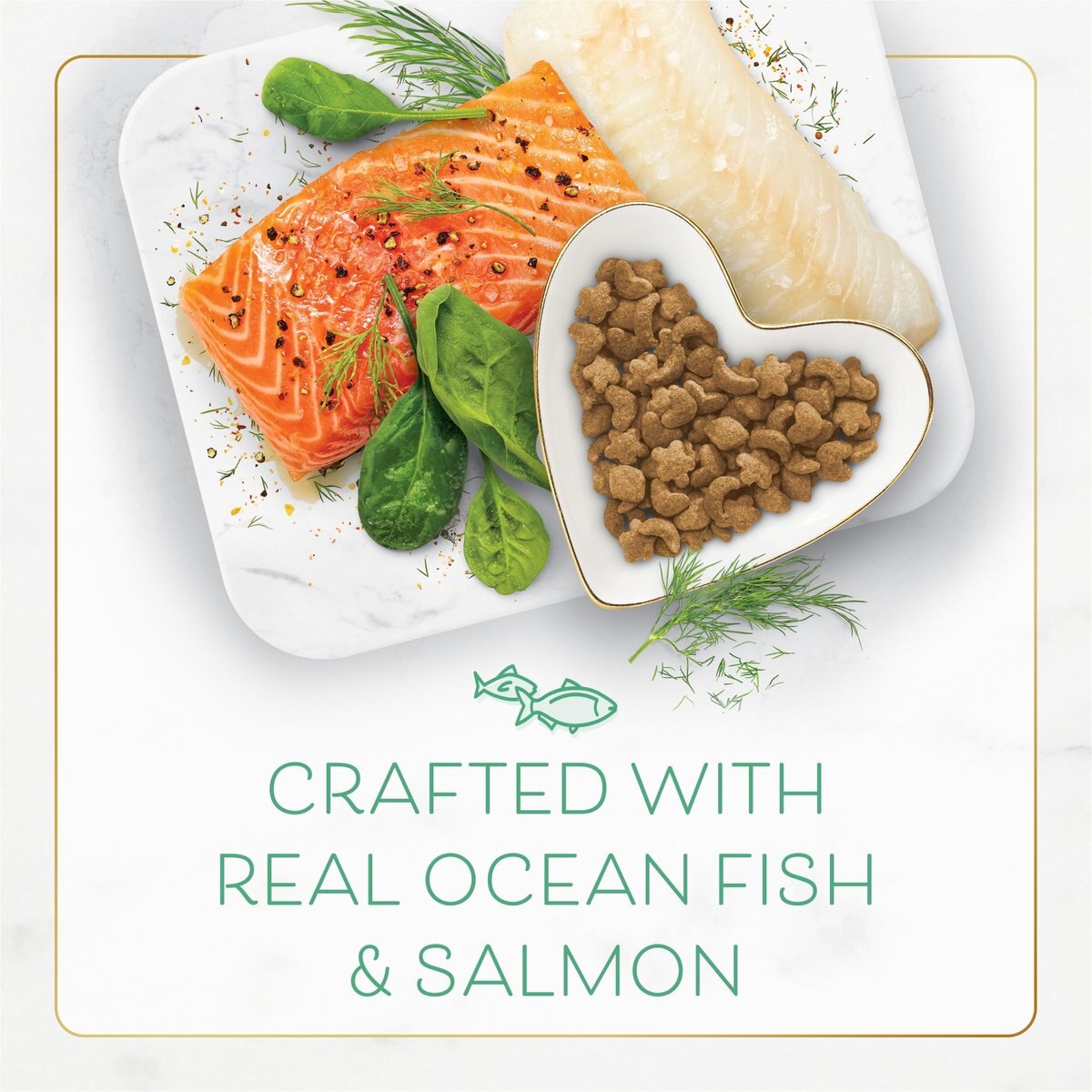 FANCY FEAST Gourmet Ocean Fish & Salmon & Accents of Garden Greens Dry ...