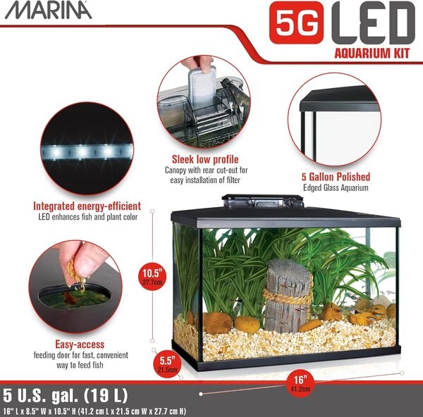 MARINA iGlo 5G Aquarium Kit, 5-gal - Chewy.com