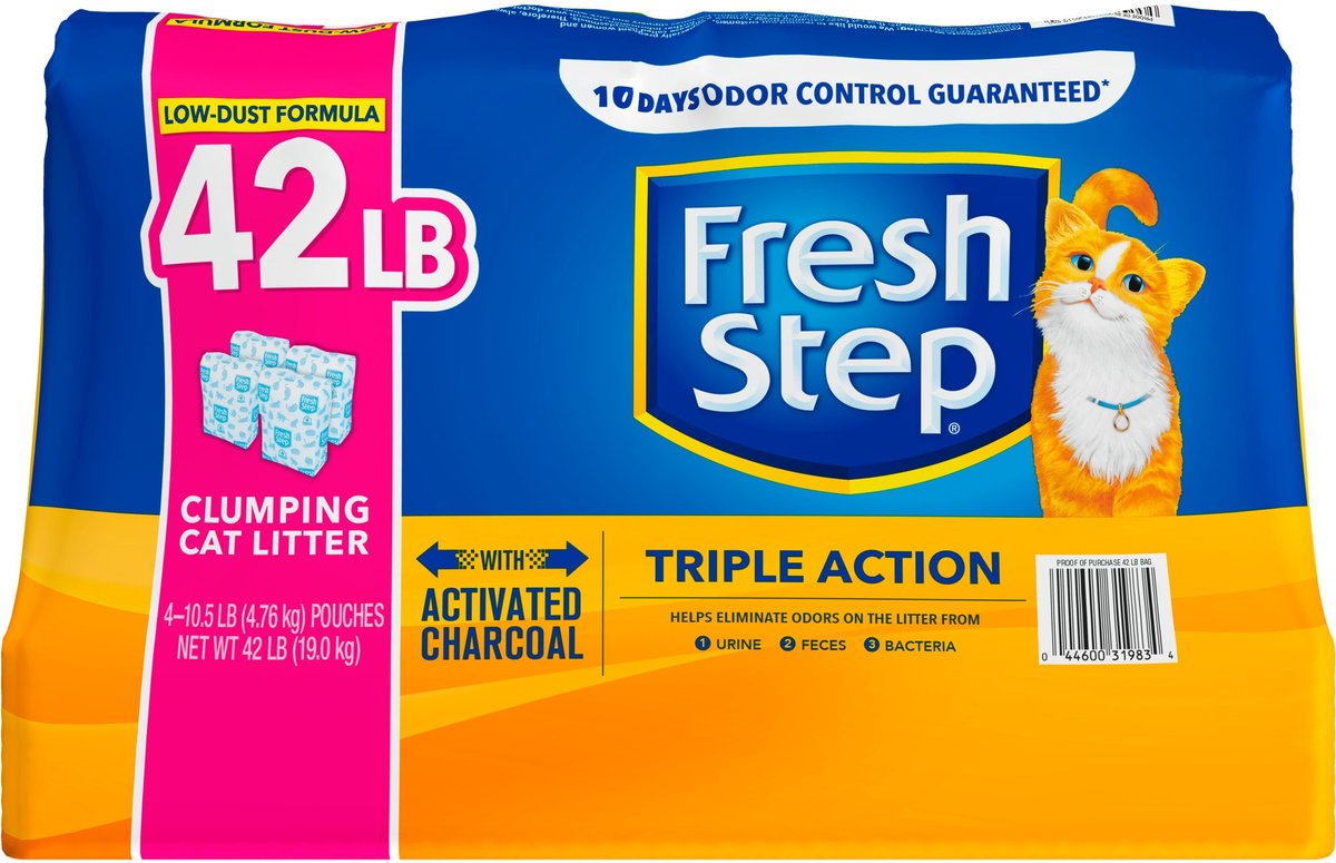 FRESH STEP Triple Action Scented Clumping Clay Cat Litter, 10.5-lb bag ...
