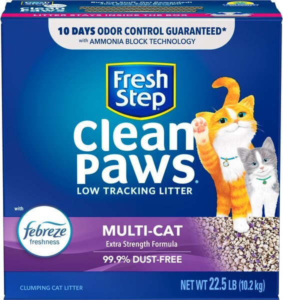 FRESH STEP Clean Paws Multi-Cat Scented Clumping Cat Litter, 22.5-lb ...