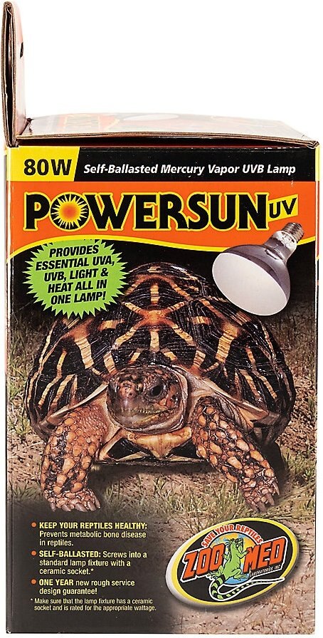 ZOO MED PowerSun UV Self-Ballasted Mercury Vapor UVB Reptile Terrarium ...