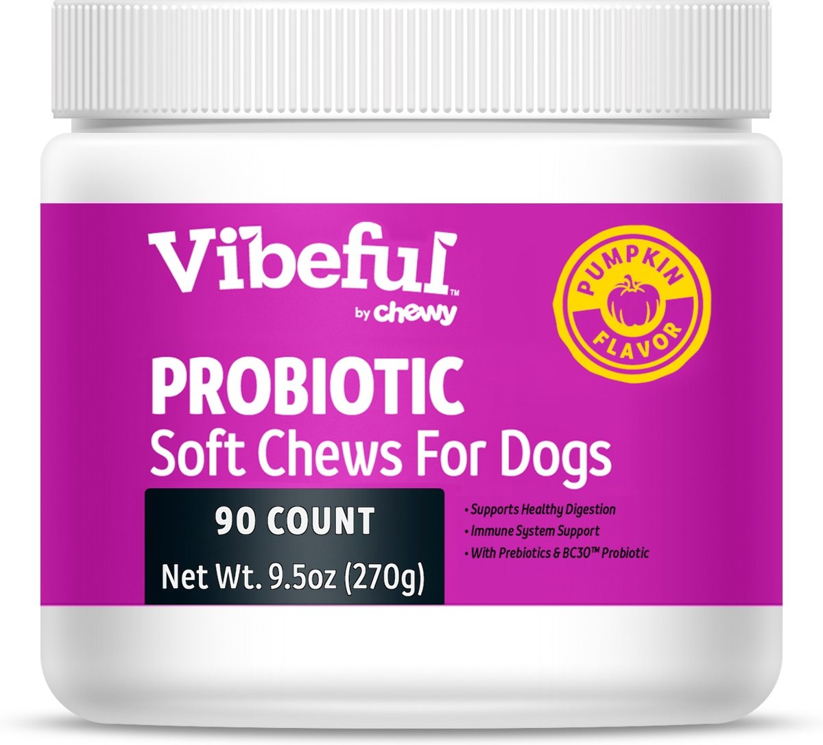 VIBEFUL Probiotic Bites Pumpkin Flavored Soft Chews Digestive ...