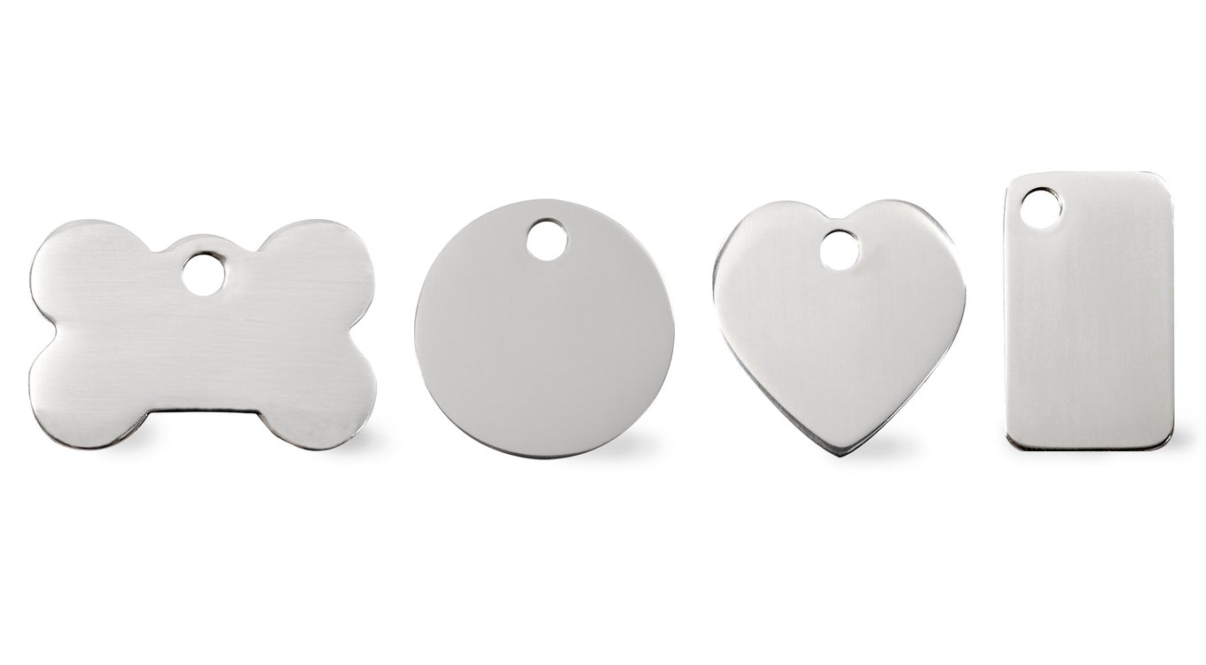 RED DINGO Circle Stainless Steel Personalized Dog & Cat ID Tag, Small ...