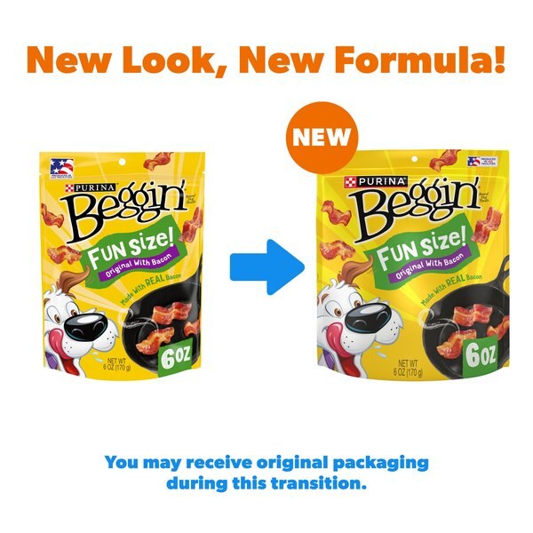 Purina Beggin' Real Meat Fun Size Original with Bacon Flavored Dog ...