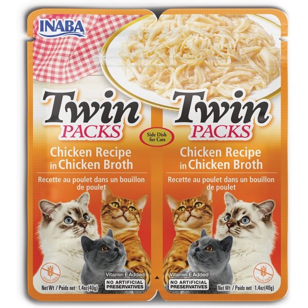 INABA Twin Packs Chicken Recipe in Chicken Broth Grain-Free Cat Food ...