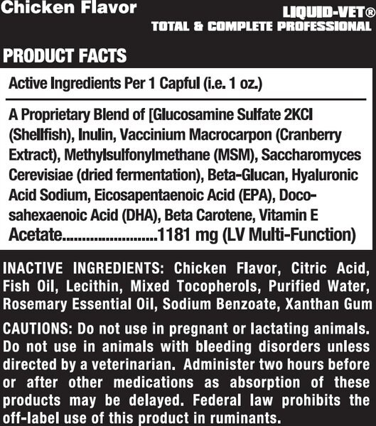LIQUID-VET K9 Total & Complete Chicken Flavored Liquid Multi-Supplement ...