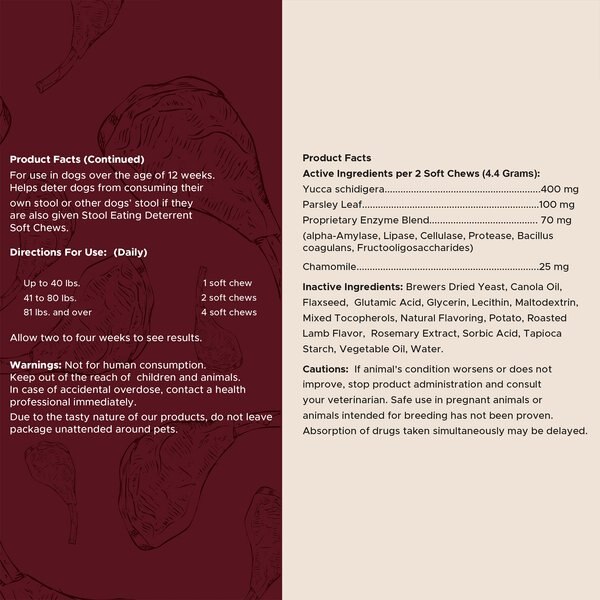 CHEW + HEAL Roasted Lamb Stop The Poo Soft Chew Coprophagia & Digestive ...