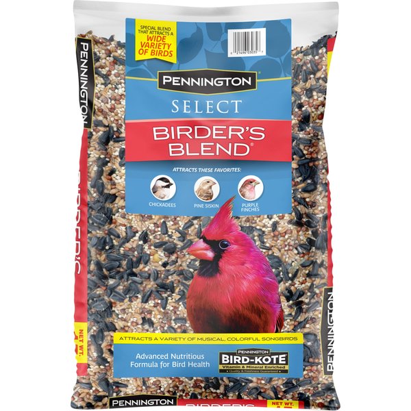 PENNINGTON Select Birder's Blend Seed & Mealworm Mix Wild Bird Food, 40-lb bag - Chewy.com