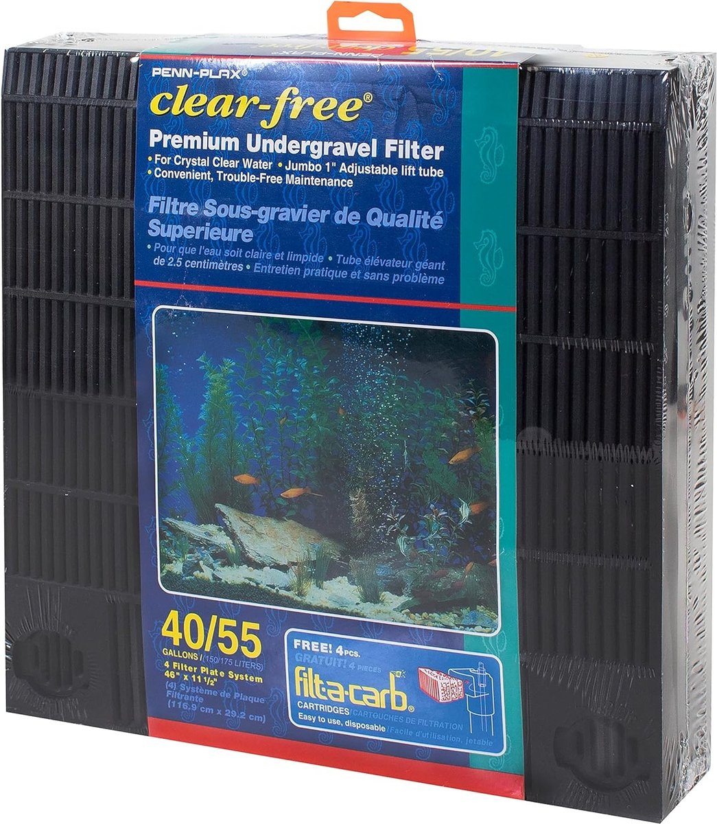 PENN-PLAX Premium Underground Aquarium Filter, 55-gal - Chewy.com