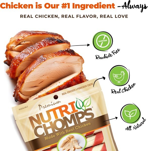 NUTRI CHOMPS Chicken Twist with Flavor Wrap Dog Treats, 15 count ...