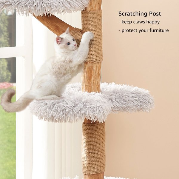 BEENBKKS Multi-Level Plush Cat Tree & Condo, Grey - Chewy.com