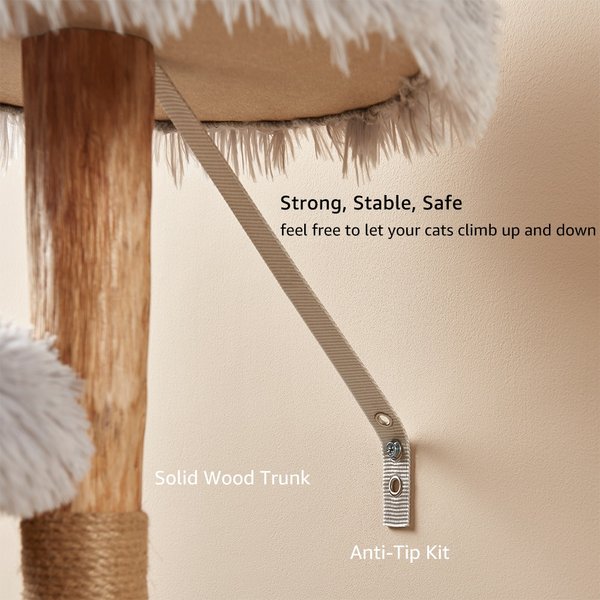 BEENBKKS Multi-Level Plush Cat Tree & Condo, Grey - Chewy.com