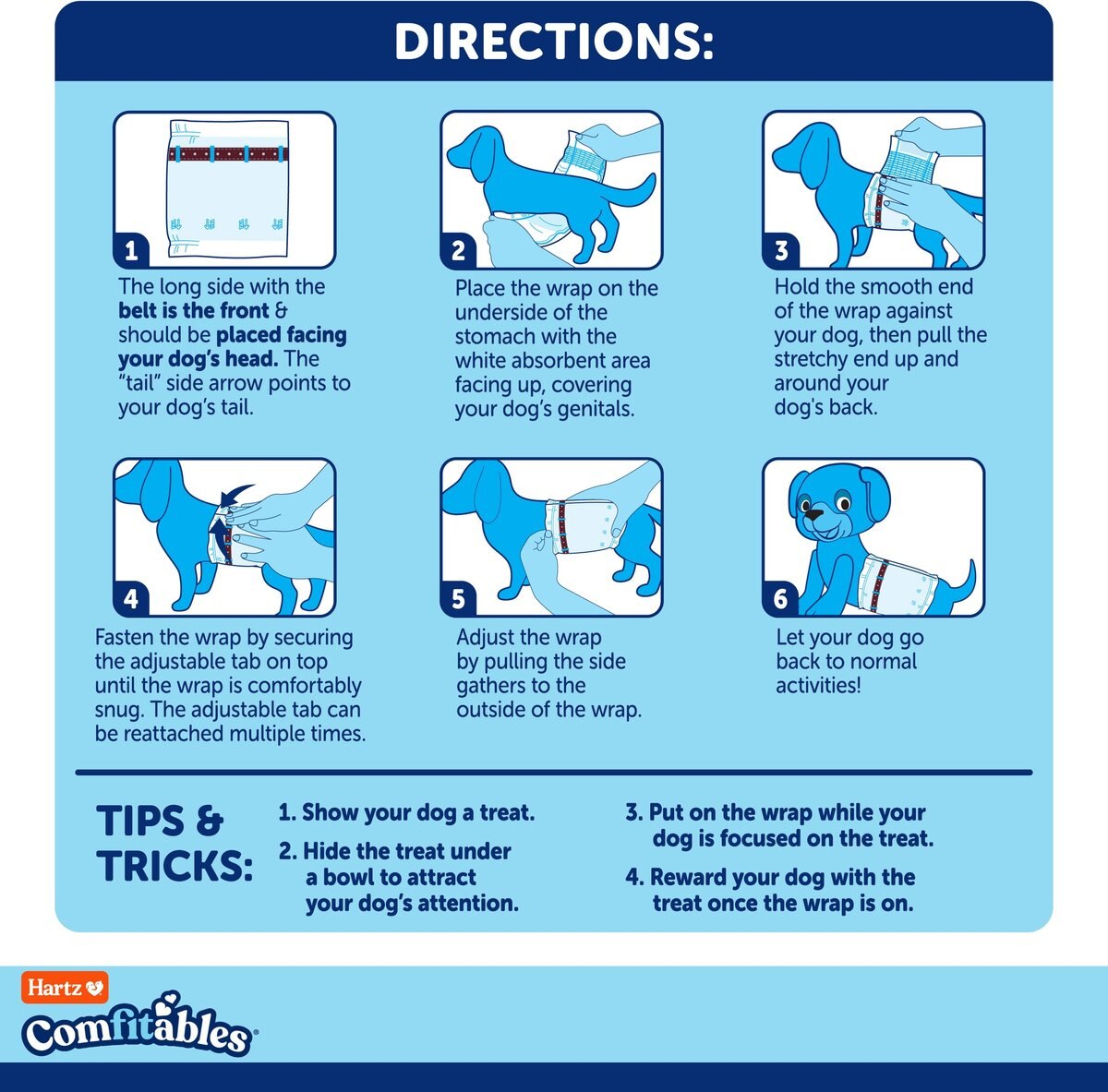 HARTZ Comfitables Stretchy Waistband Disposable Male Dog Wraps, Medium ...
