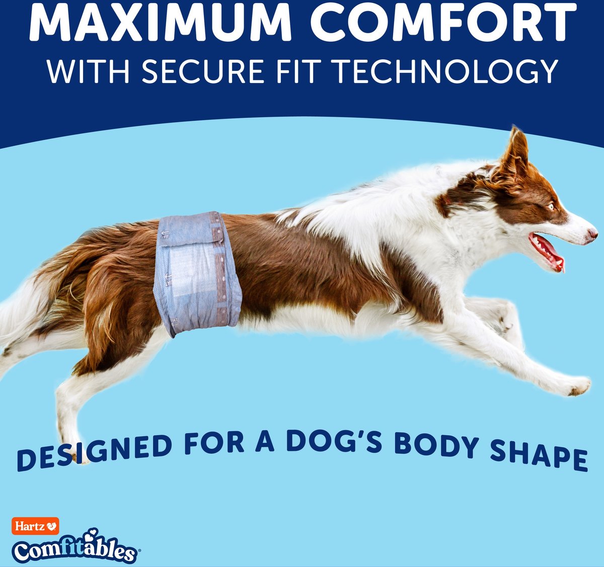 HARTZ Comfitables Stretchy Waistband Disposable Male Dog Wraps, Medium ...