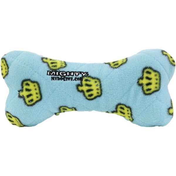 MIGHTY Bone Squeaky Plush Dog Toy, Blue - Chewy.com