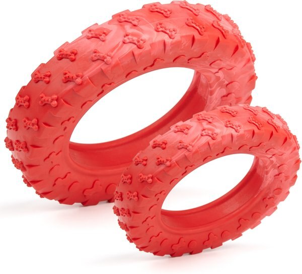 DOGLINE Tire Dog Water Toy, Red, 6-in - Chewy.com