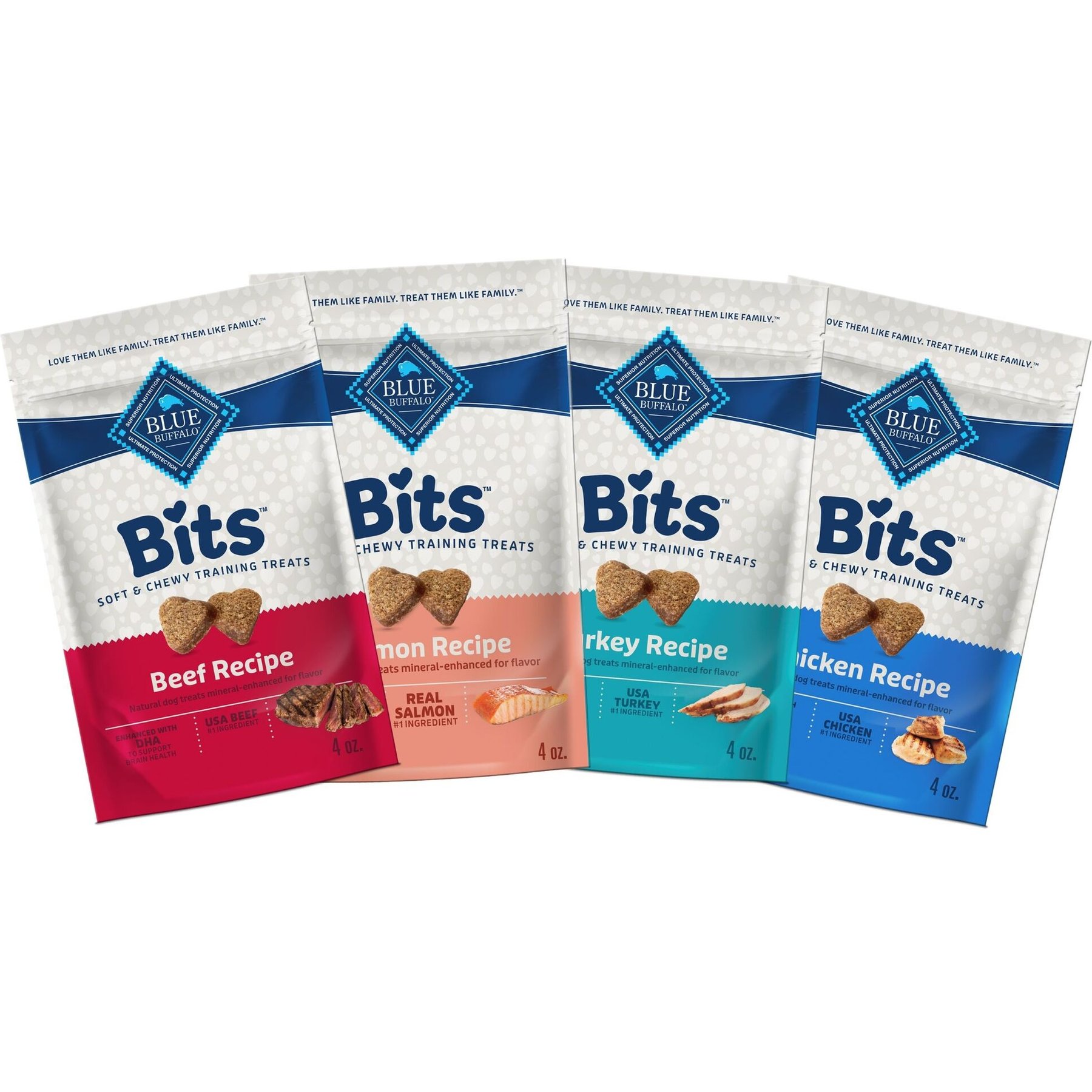 BLUE BUFFALO Blue Bits Soft-Moist Variety Pack Training Dog Treats, 4 ...