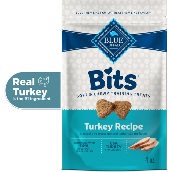 BLUE BUFFALO Blue Bits Tempting Turkey Recipe Soft-Moist Training Dog ...