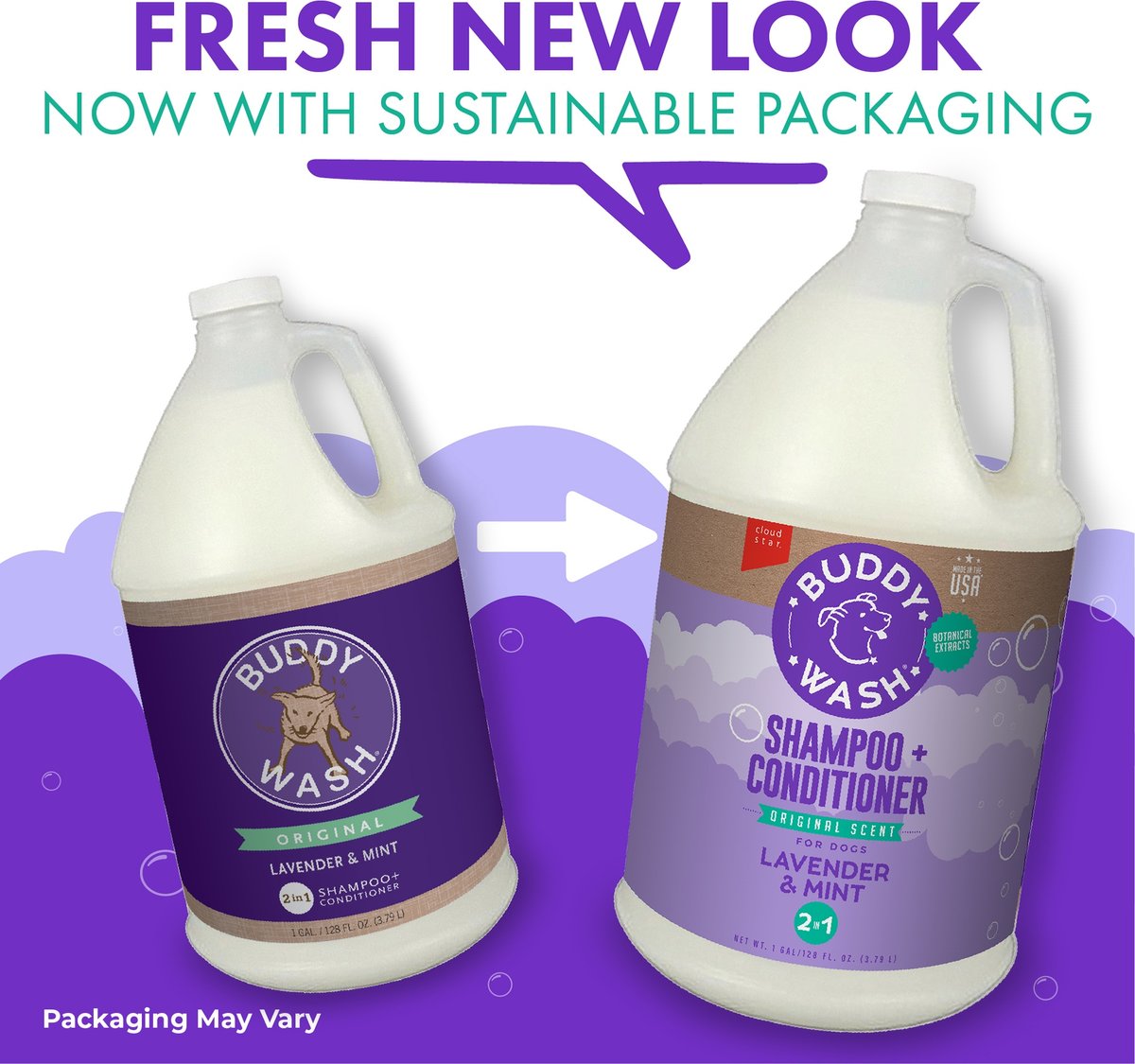 BUDDY WASH Original Lavender & Mint Dog Shampoo & Conditioner, 1-gal ...