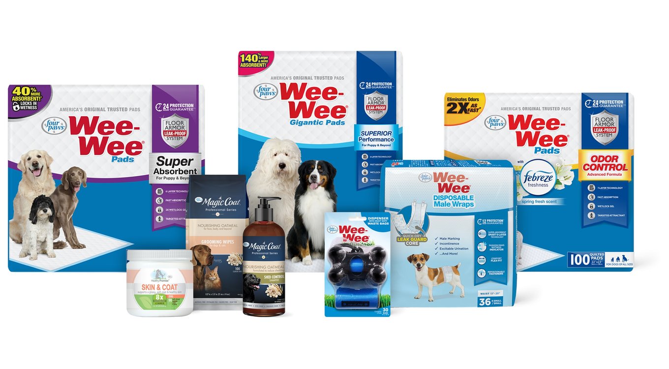 WEE-WEE Pads Superior Performance with Runoff Edge Guard Dog Pee Pads ...