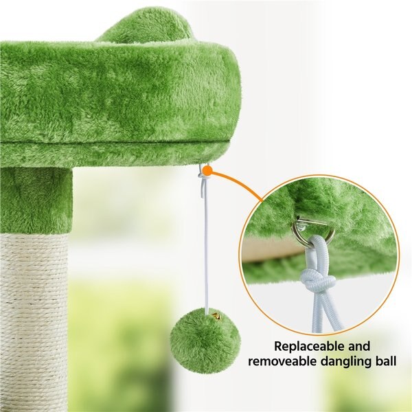 YAHEETECH Multi-Level Sisal Cat Tree, 62.2-in, Green - Chewy.com