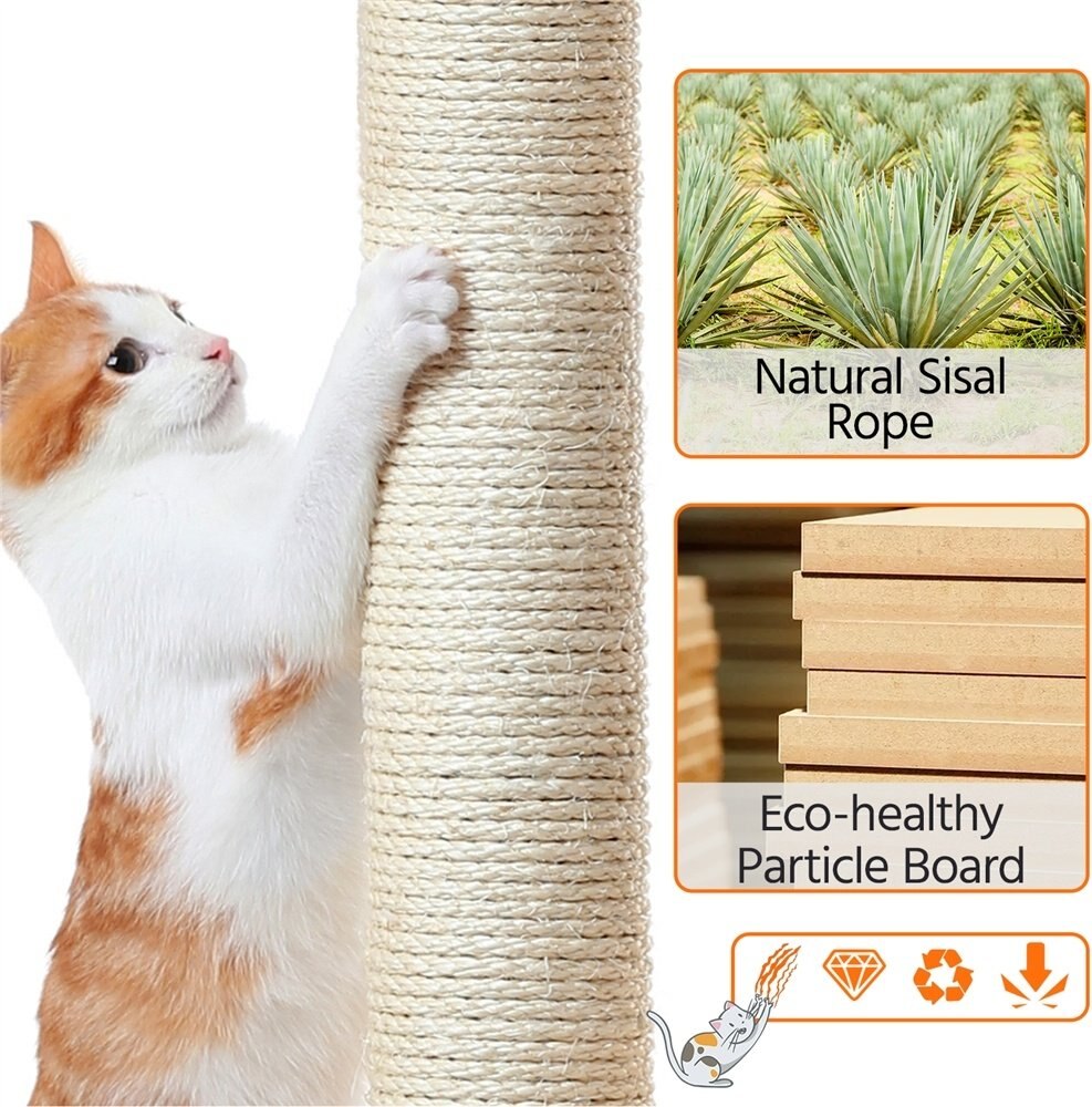 YAHEETECH Multi-Level Sisal Cat Tree, 62.2-in, Pink - Chewy.com