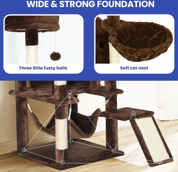 YITAHOME 75-in Sisal Cat Tree, Brown - Chewy.com