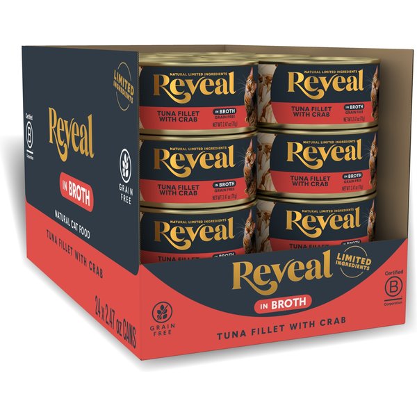 REVEAL Fish Selection Tuna in Broth Grain-Free Flaked Wet Cat Food, 2. ...