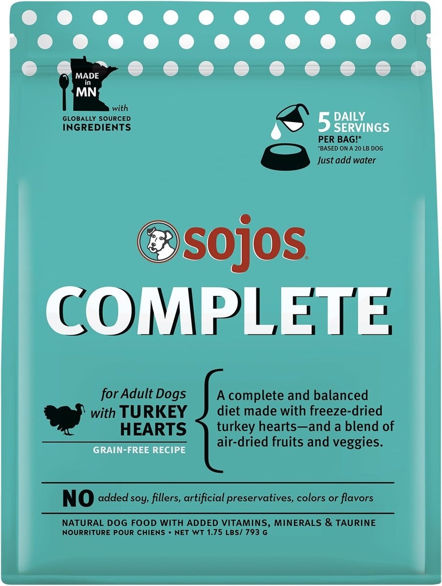 SOJOS Complete Turkey Recipe Adult Grain-Free Freeze-Dried Raw Dog Food ...