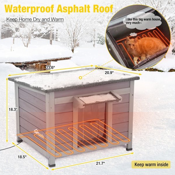 Out of Stock - AIVITUVIN AIR12 Insulated Wooden Outdoor Heated Cat ...