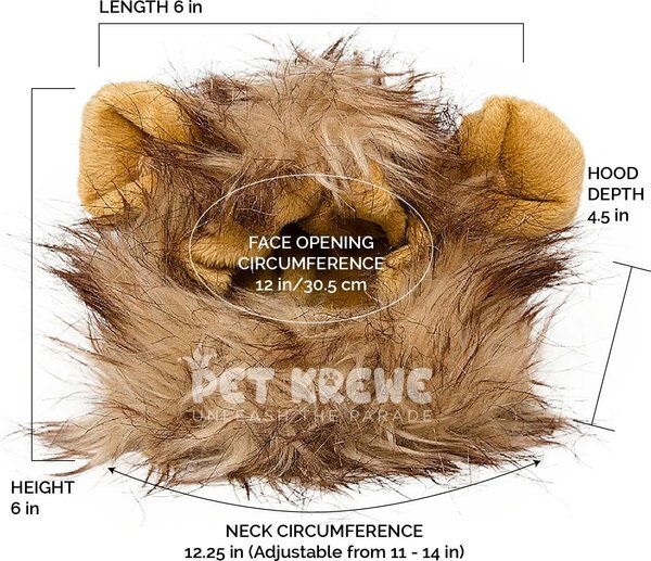 PET KREWE Lion Mane Dog Costume, Small - Chewy.com