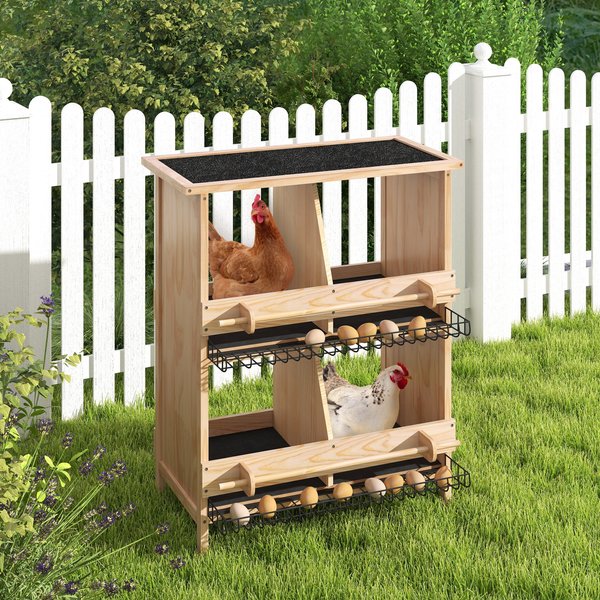 COZIWOW 2-Tier Wooden Chicken Nesting Box for Hens - Chewy.com