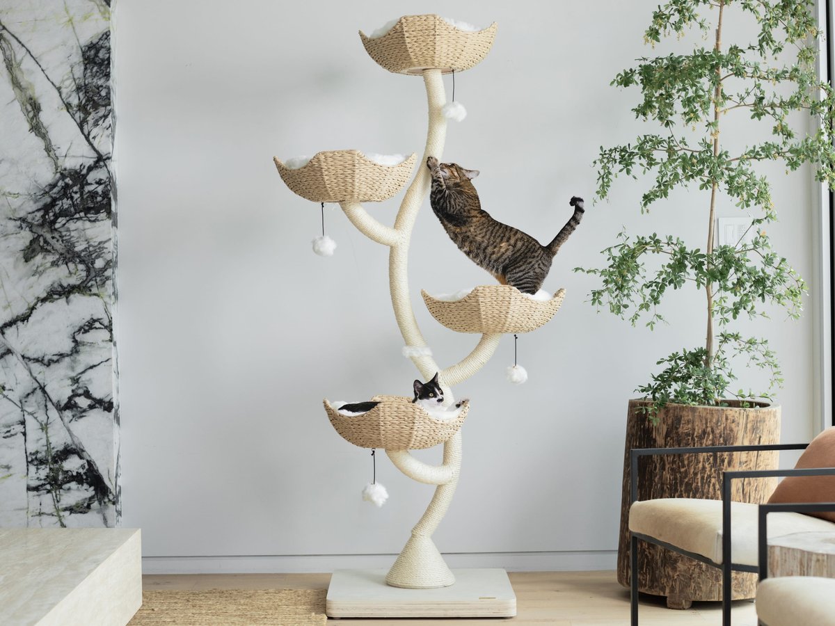 MAU Ivy Cat Tree, Large, White - Chewy.com