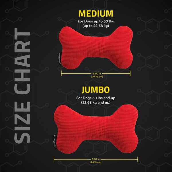 PLAYOLOGY All Natural Beef Scented Plush Squeaky Bone Dog Toy, Jumbo ...