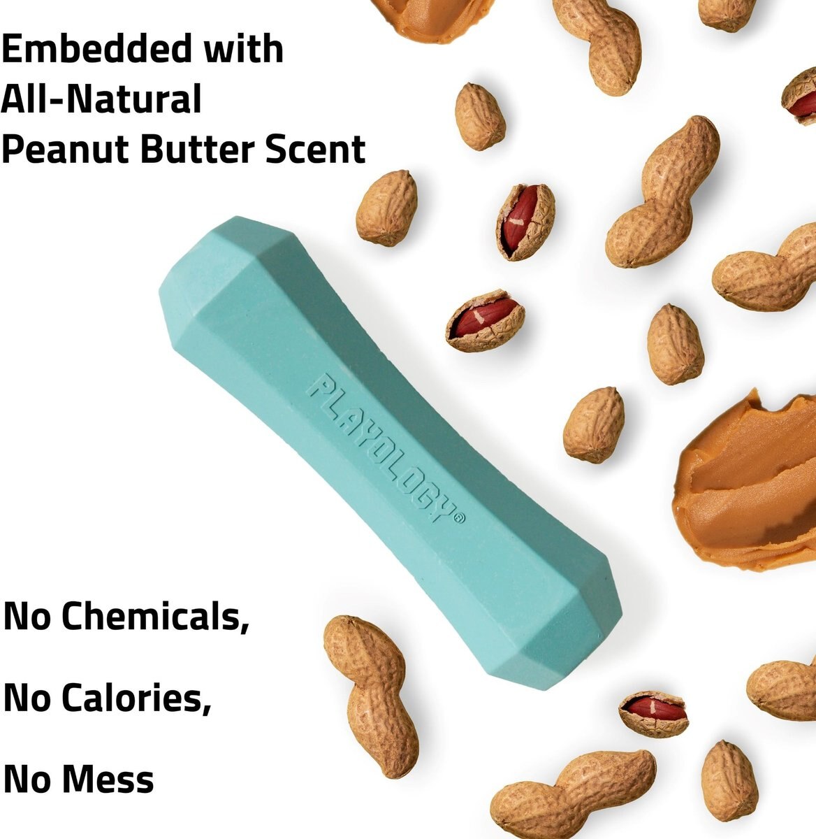 PLAYOLOGY Scented Squeaky Chew Stick Dog Toy, Large, Peanut Butter ...