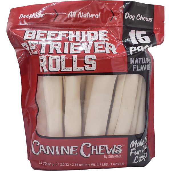 CANINE CHEWS Premium Beefhide Rawhide Chews Dog Treats, 15 count ...
