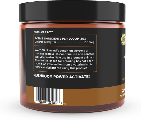 SUPER SNOUTS Turkey Tail Powder Immune Supplement for Dogs & Cats, 5.29 ...