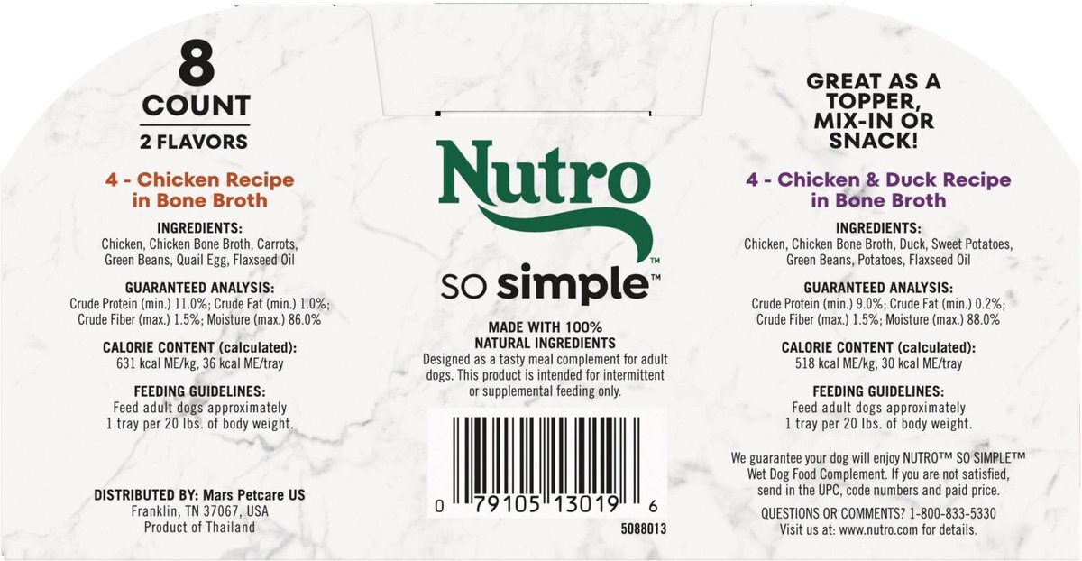NUTRO So Simple Meal Complement Chicken & Duck Recipe in Bone Broth ...