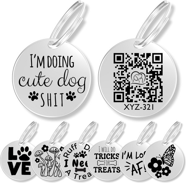 PAWFUREVER Customizable QR Code Dog ID Tag, Cute Dog - Chewy.com