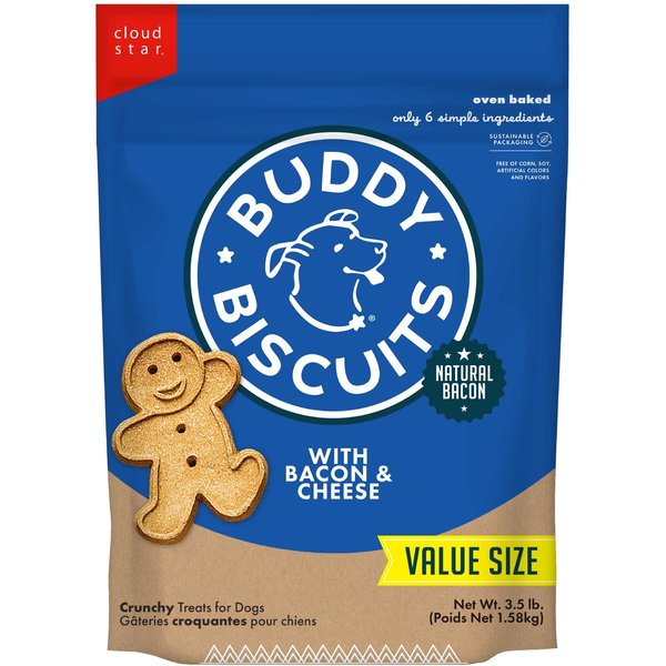 BUDDY BISCUITS with Bacon & Cheese Oven Baked Dog Treats, 3.5-lb bag ...