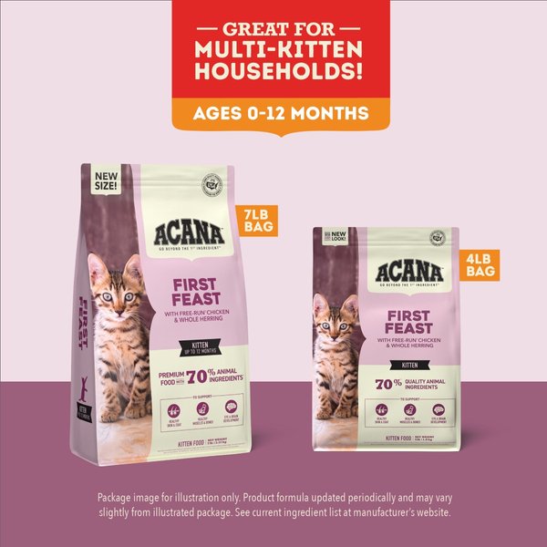 ACANA First Feast Dry Cat Food, 7-lb bag - Chewy.com