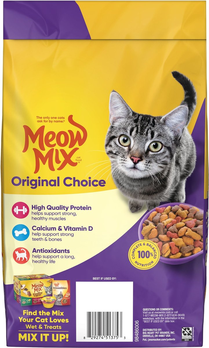 MEOW MIX Original Choice Dry Cat Food, 3.15-lb bag - Chewy.com