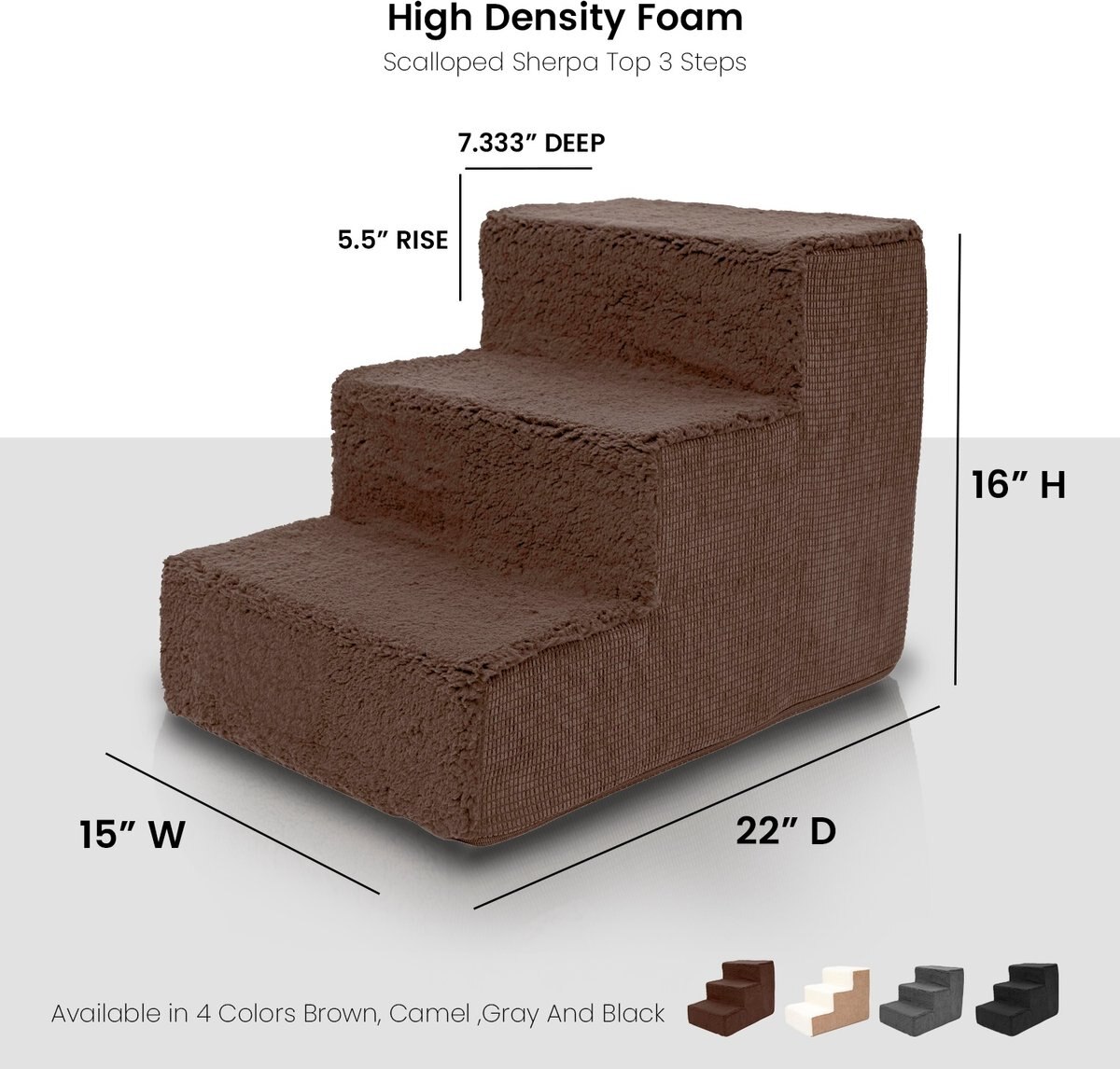 Out of Stock - PRECIOUS TAILS High Density Foam Sherpa Top 3 Steps Dog ...