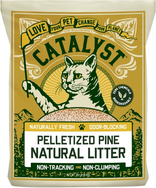 CATALYST PET Pine Pellet Unscented Non-Clumping Wood Cat Litter, 20-lb ...