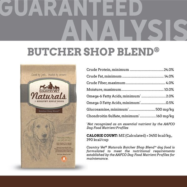 COUNTRY VET NATURALS Butcher Shop Blend Beef & Bacon Flavor Dry Dog ...